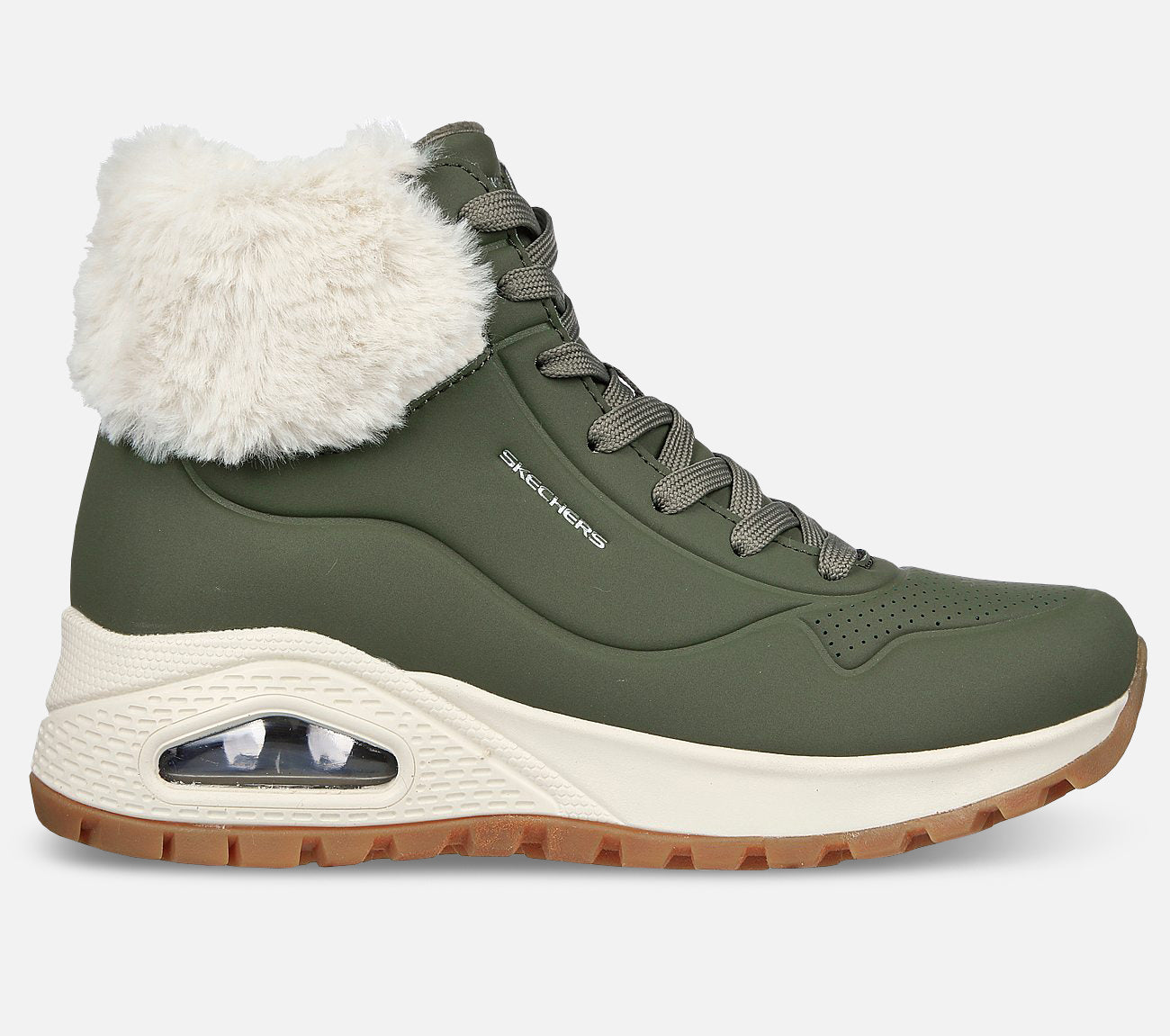 Uno Rugged - Fall Air | Olivengrøn damestøvle - Køb her – Skechers.dk